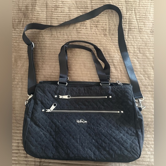 Kipling | Bags | Kipling Black Quilted 2way Convertible Travel Laptop ...